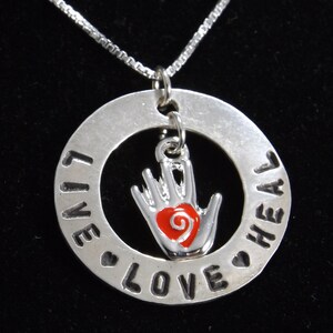 Live Love Heal Necklace, Nurse Necklace, Healing Hand Necklace ...