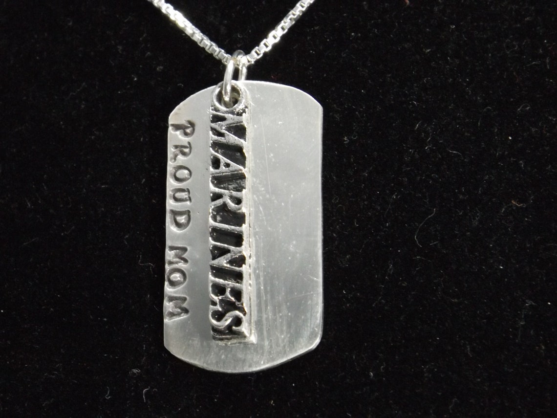 Proud Marines Mom Dog Tag Necklace USMC Mom Jewelry Proud - Etsy