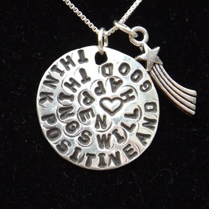 Positive Attitude Necklace, Think Positive and Good Things Will Happen ...