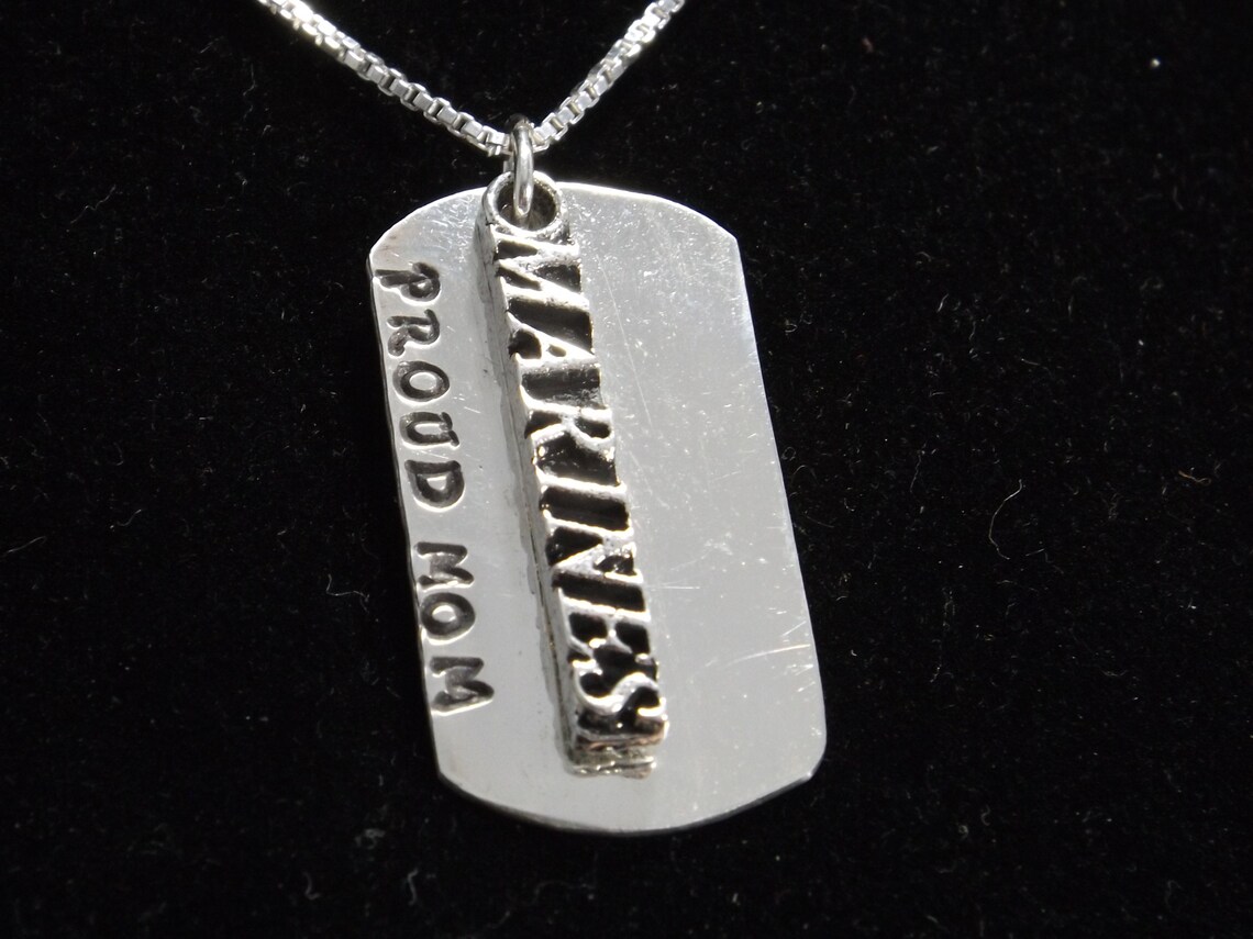 Proud Marines Mom Dog Tag Necklace USMC Mom Jewelry Proud - Etsy