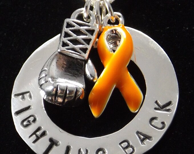 Fighting Back Against Multiple Sclerosis Necklace, Orange Awareness ...