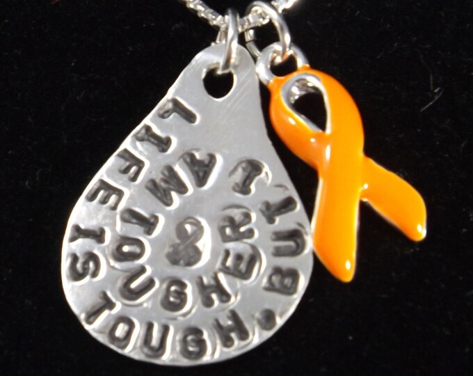 Leukemia Awareness Necklace, Tougher Than Cancer Jewelry, Leukemia ...