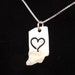 Indiana State Necklace, I Heart Indiana Necklace, Indiana Charm, Small ...