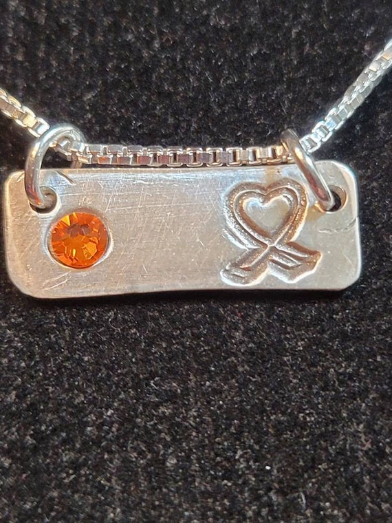 Orange Awareness Ribbon Necklace MS Awareness Ribbon - Etsy
