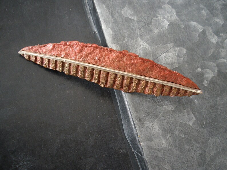 Rust Paper Brooch With Sterling Silver Accents - Etsy