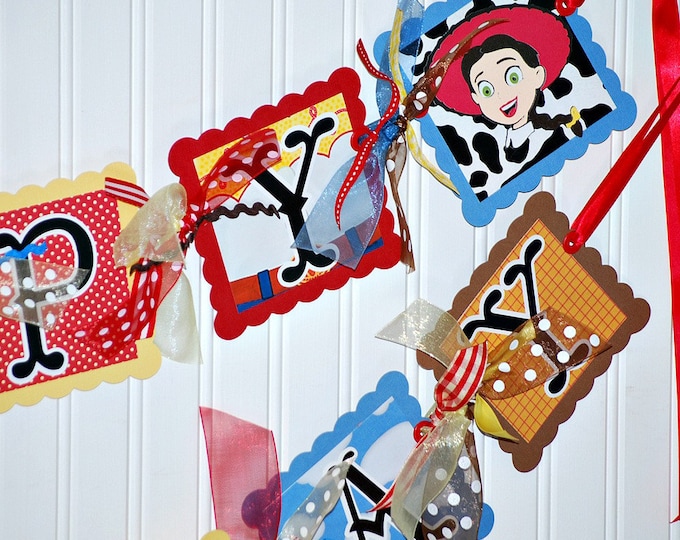 Toy Story Happy Birthday Banner Jessie Themed Party Decoration - Etsy