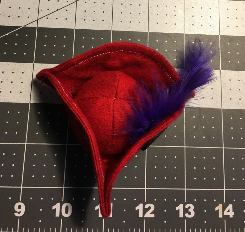 Mini Pirate Hat Red With Purple Feathers or Special Order - Etsy