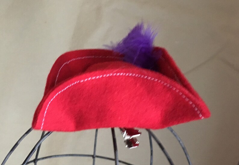 Mini Pirate Hat Red With Purple Feathers or Special Order - Etsy