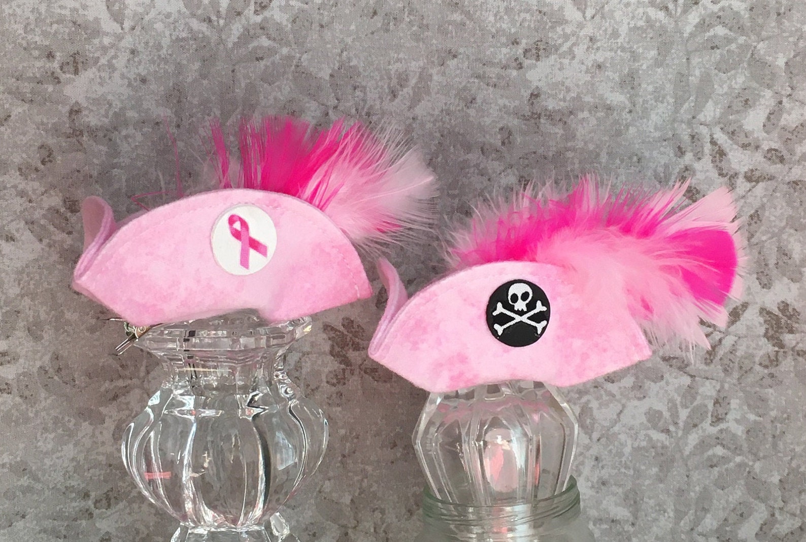 Mini Pink Pirate Hat Choice of BCA Ribbon or Skull and - Etsy