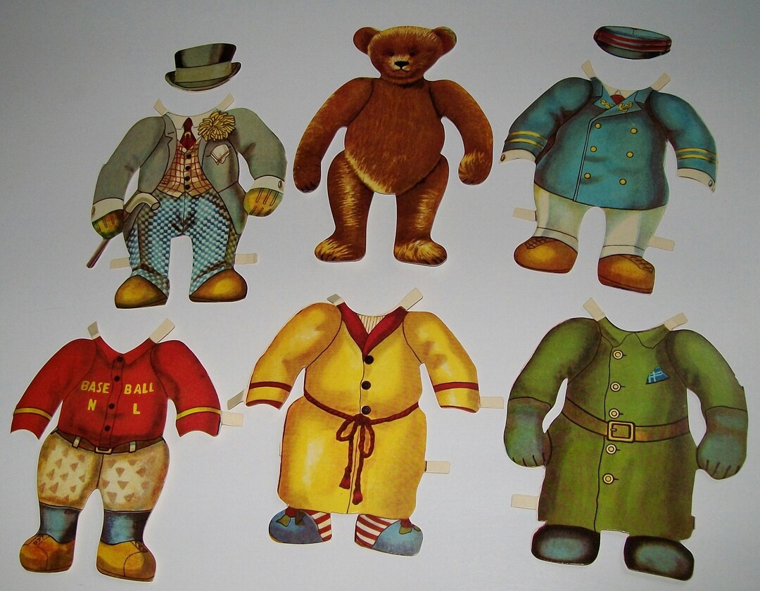 Teddy Bear Paper Dolls 1984 Repro - Etsy