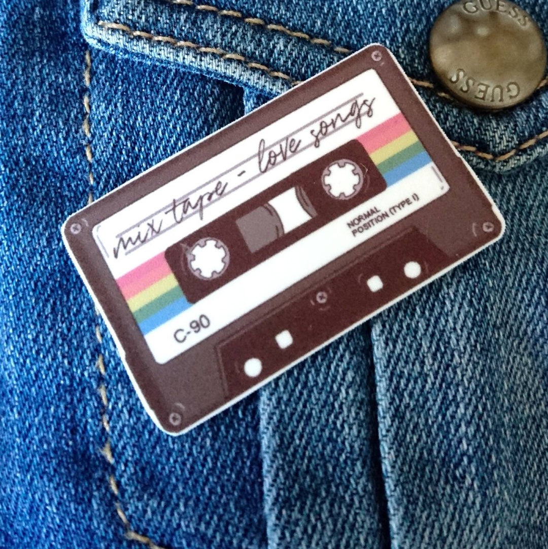 Mix Tape Love Songs Retro Cassette Tape Pin Badge. Valentines - Etsy