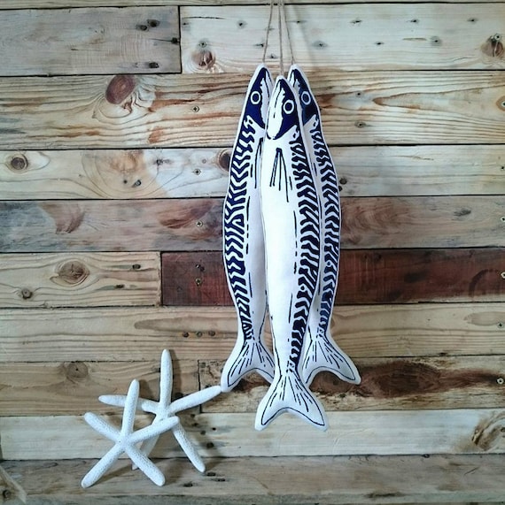 Hanging Stuffed Fish Trio Seaside Decor Wall Hanging | Etsy