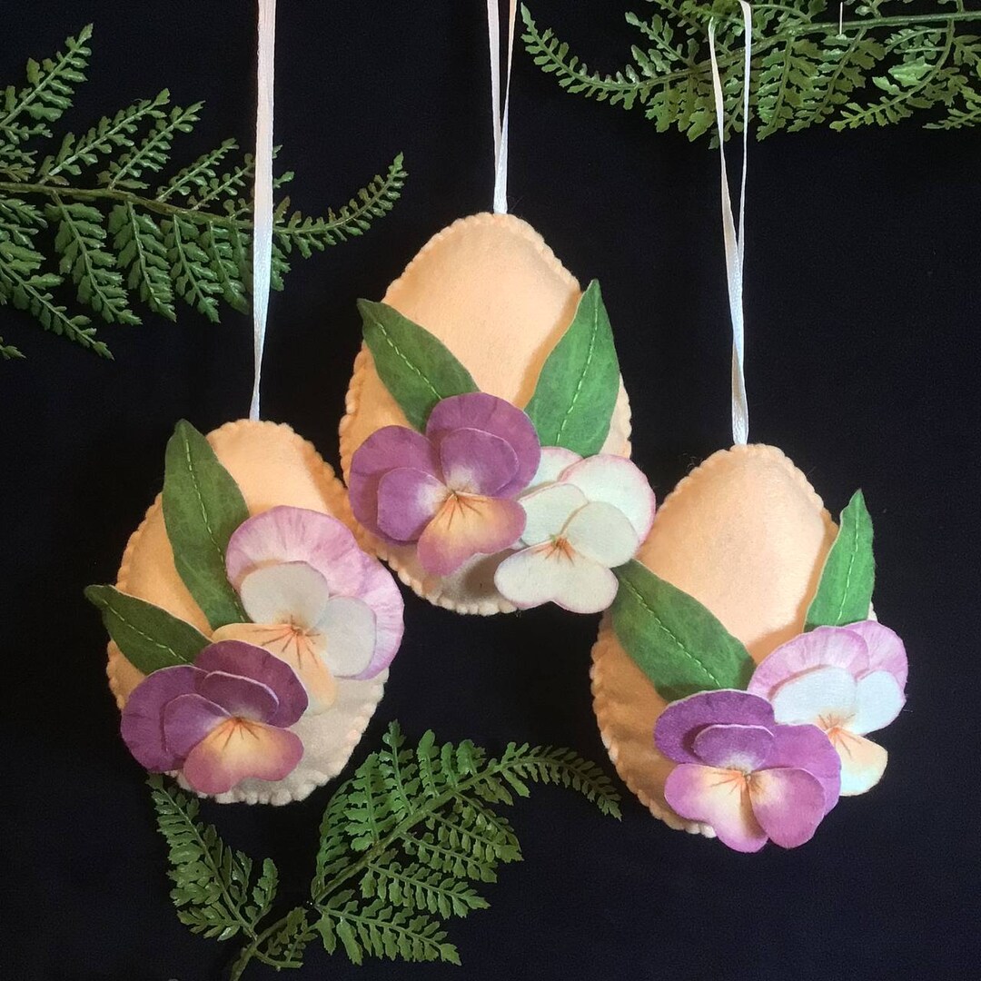 Felt Easter Egg Craft Kit: Sew Your Own Viola Spring Flower Ornaments ...