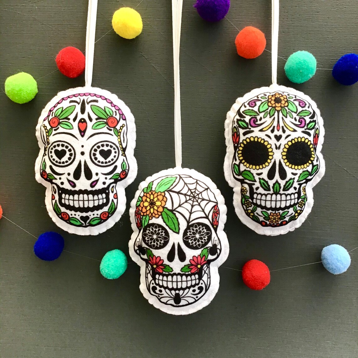 DIY Craft Kit sugar skull Sew your own felt sugar skull | Etsy