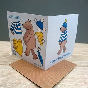 Paper Doll Birthday Card - Cornish Bear Dress up Doll Activity Card - Etsy