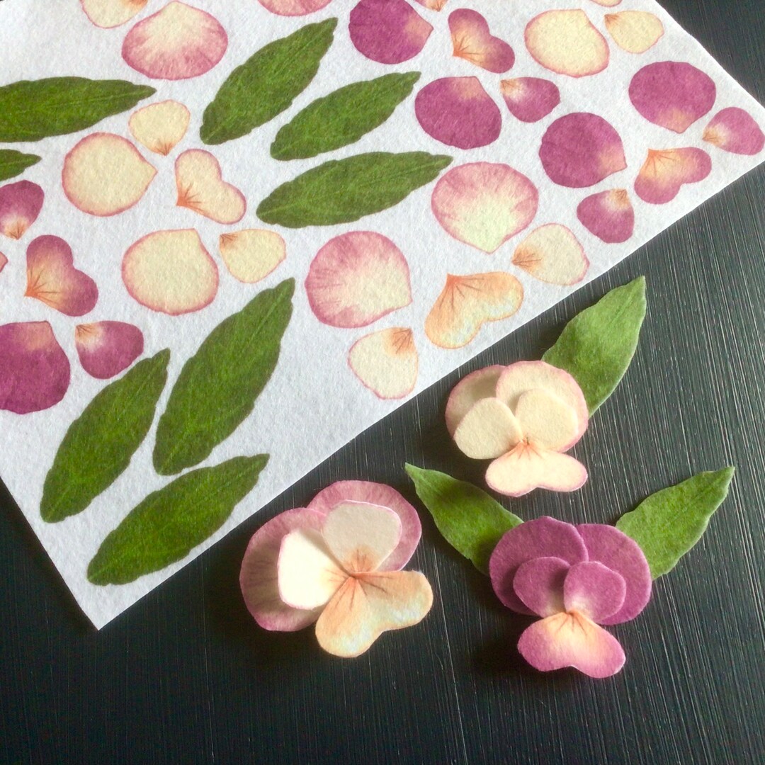 Felt Viola Flowers Sheet: Craft Embellishment Refill - Etsy