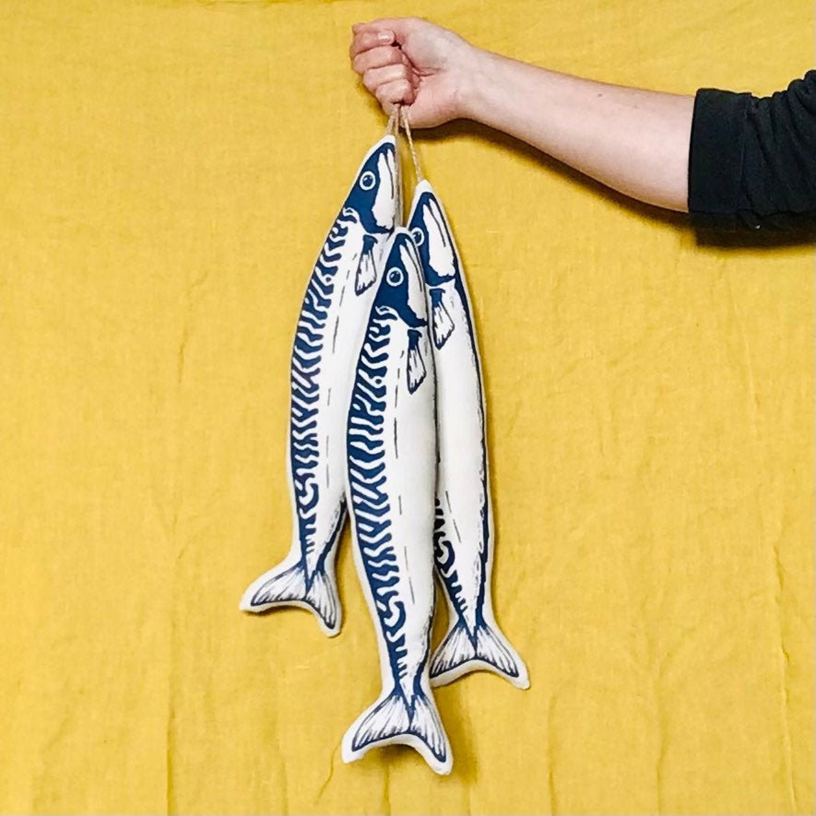 Hanging Stuffed Fish Trio Seaside Decor Wall Hanging - Etsy