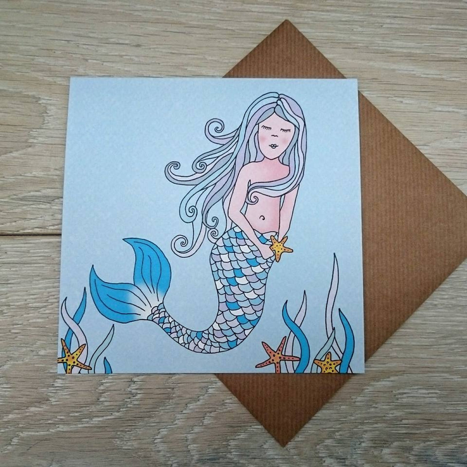 Mermaid Greetings Card Activity Card Craft Kit Paper Doll | Etsy
