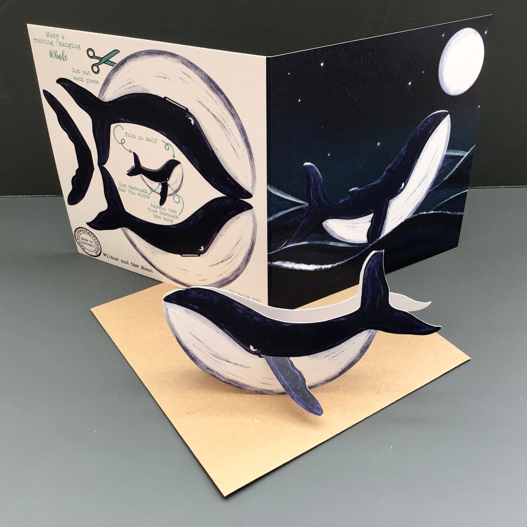 Whale Greetings Card, Activity Card - Craft Kit - Paper Doll - Paper ...