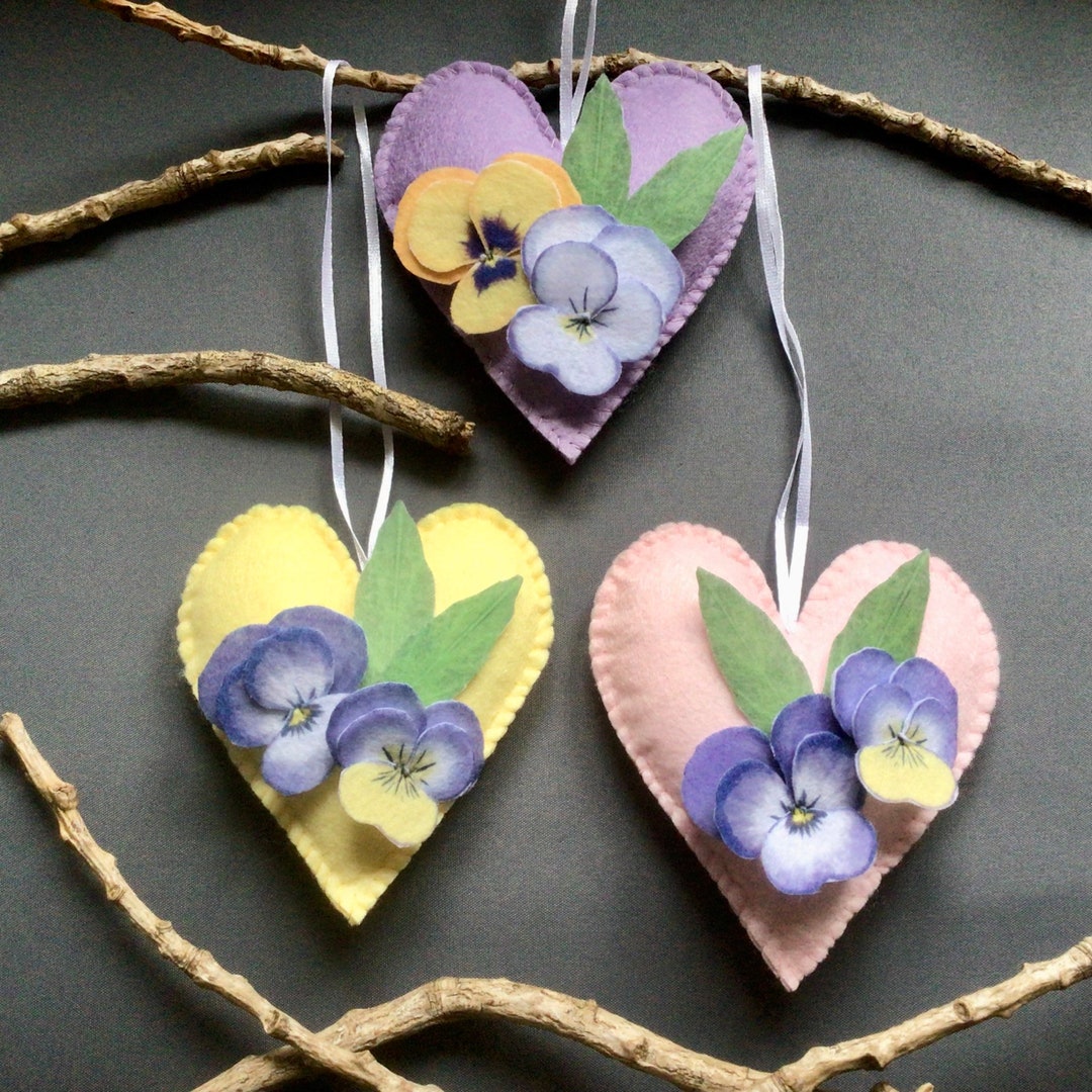 DIY Craft Kit - Sew Your Own Felt Spring Flower Hearts, Easter ...