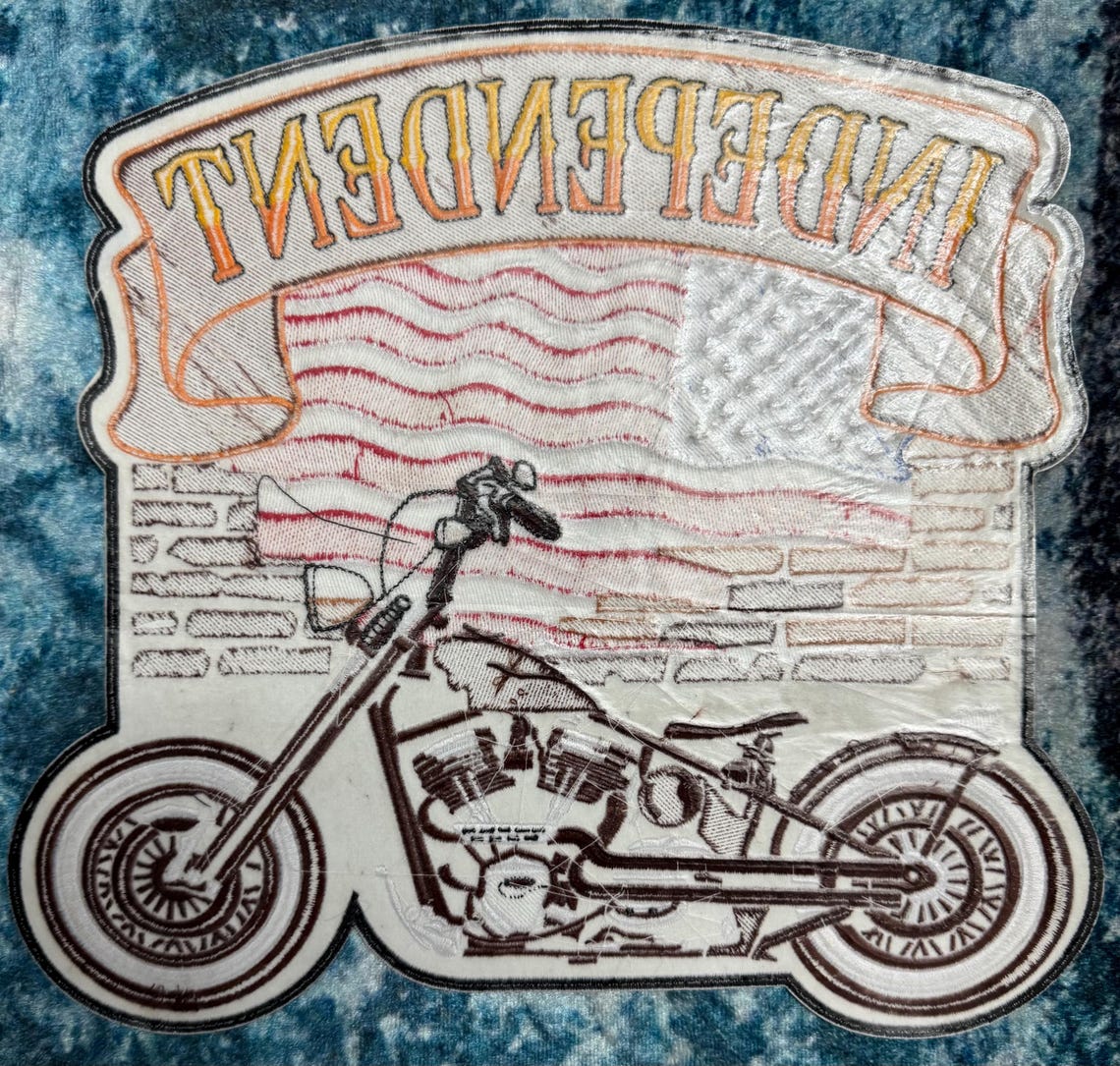 Large Patriotic Independent American Flag Motorcycle Biker Patch ...