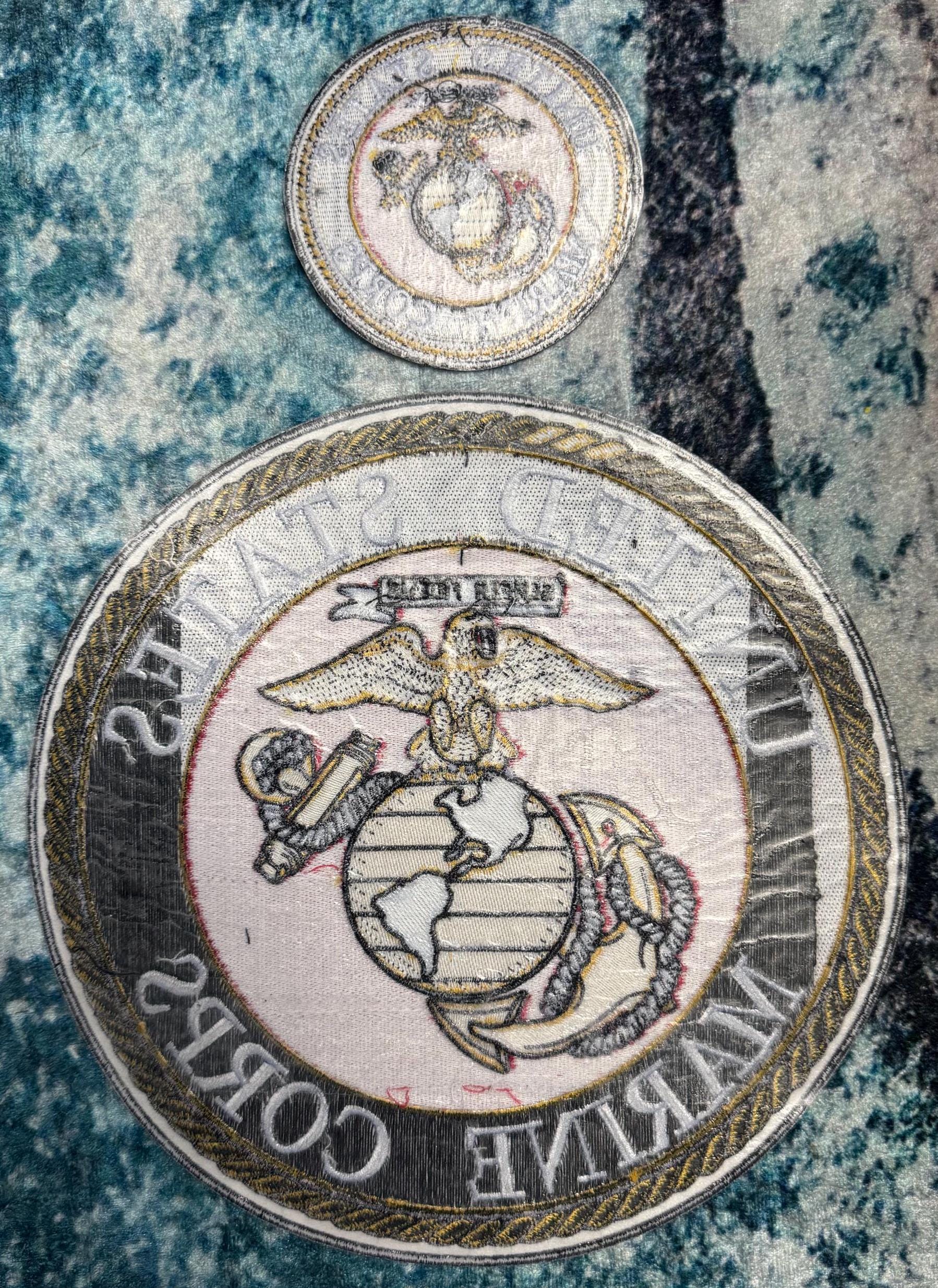 2 Pack Front & Back United States Navy Badge Patch Embroidered Iron-on ...