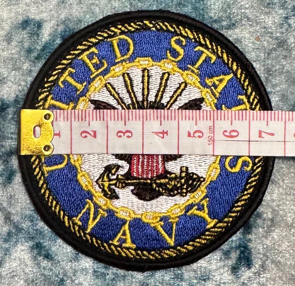 2 Pack Front & Back United States Navy Badge Patch Embroidered Iron-on ...