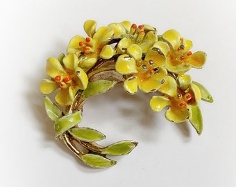 Enamel Flower Brooch | Etsy