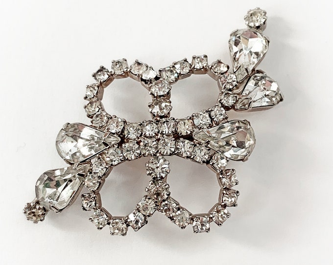 Vintage Rhinestone Loop Brooch - Etsy