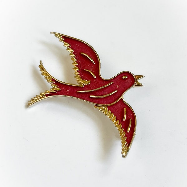 Red Vintage Brooch - Etsy