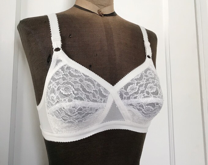 Vintage Pinup White Sheer Bra 32 34 A Cup - Etsy