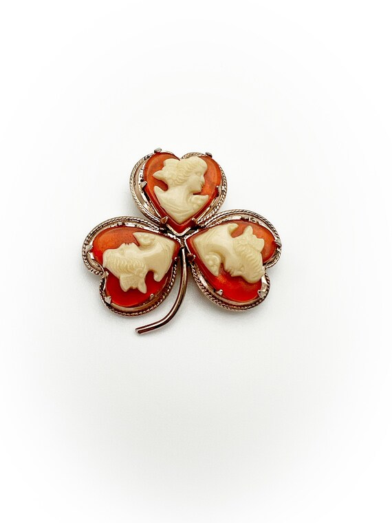 Plastic cameo, orange and - Gem