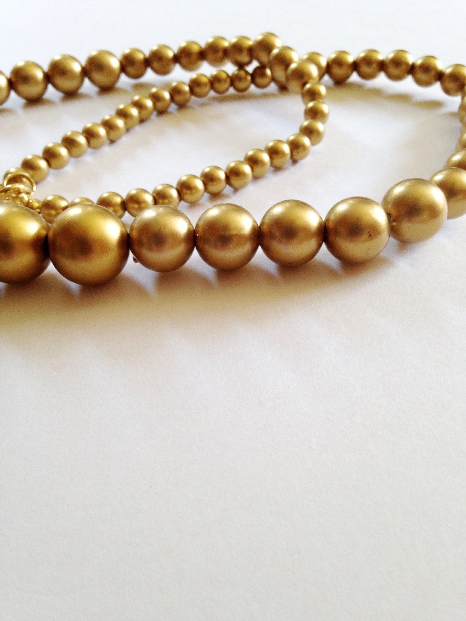 Vintage Gold Plastic Bead Necklace | Etsy