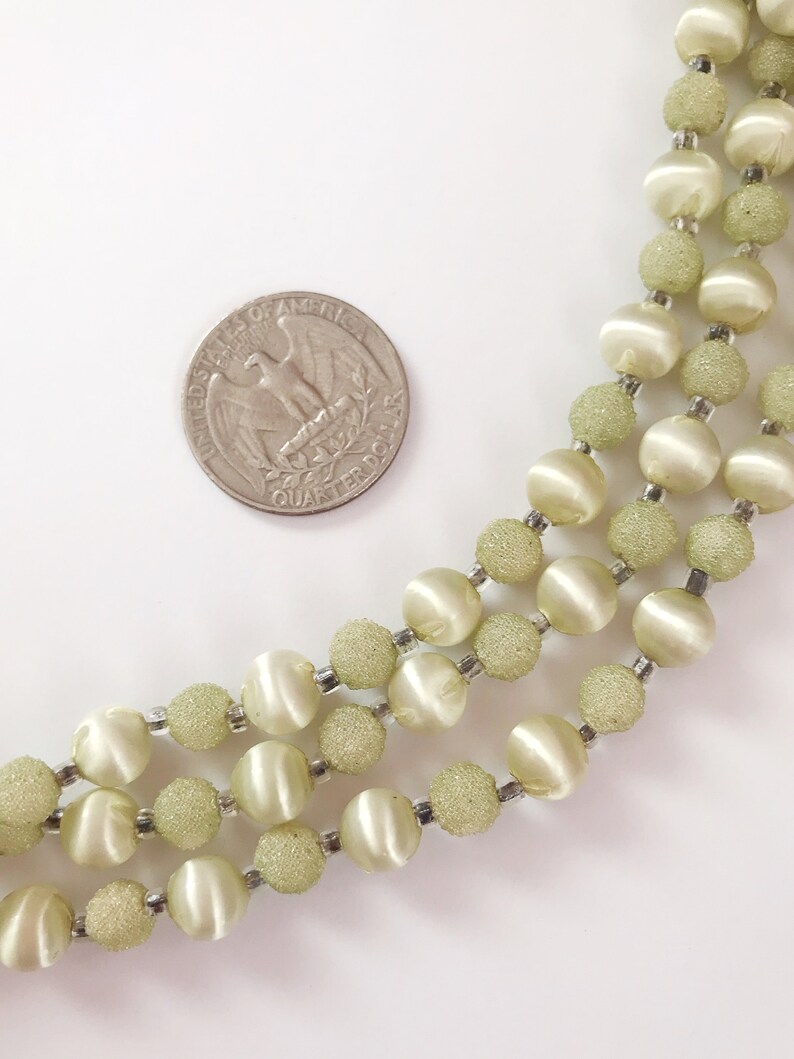 Vintage Light Green Multi Strand Plastic Necklace - Etsy