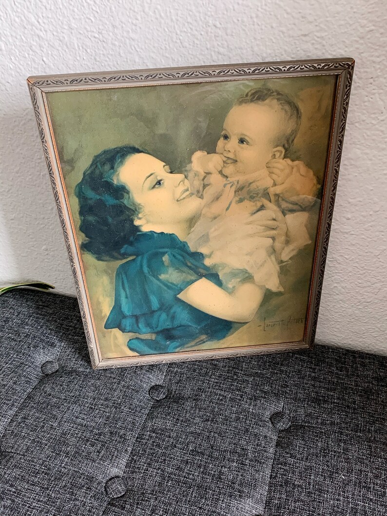 Vintage 1930s Laurette Patten Litho Mother and Child Framed - Etsy