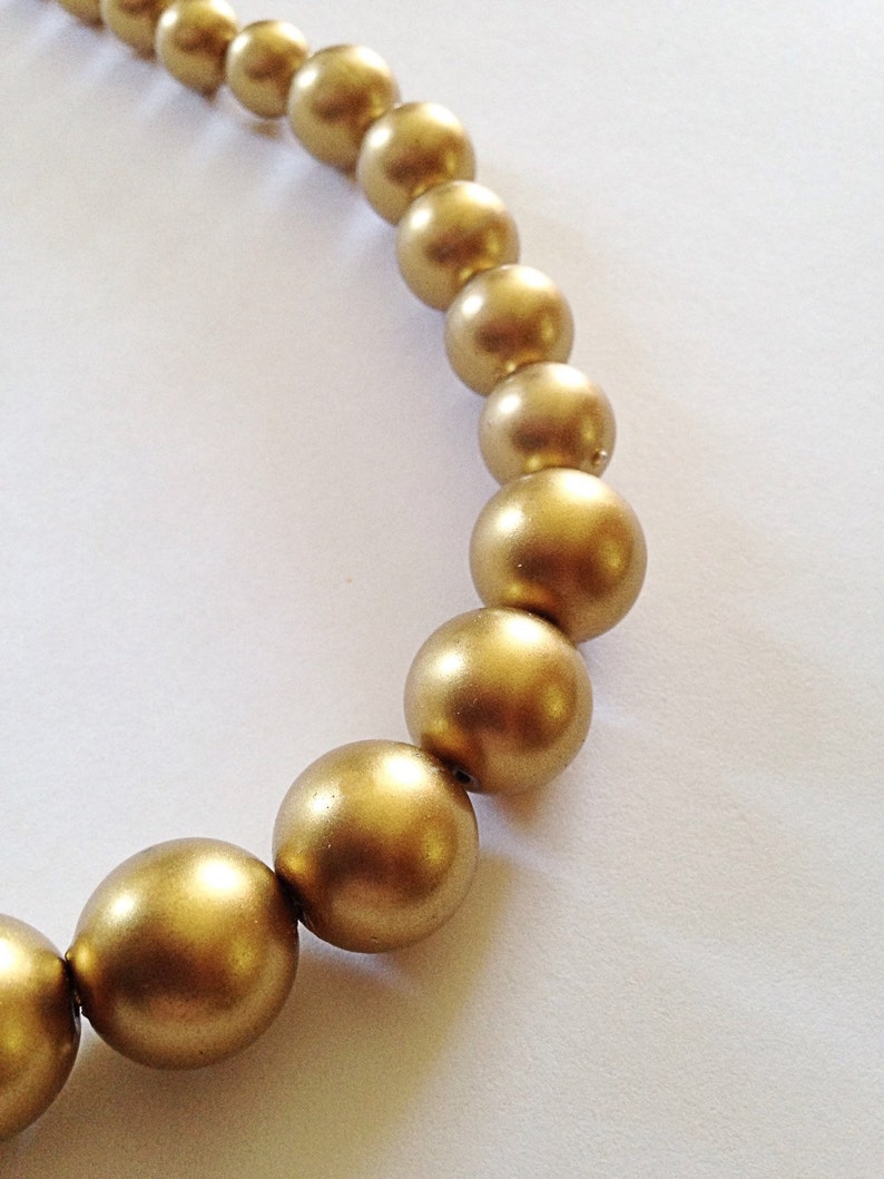 Vintage Gold Plastic Bead Necklace | Etsy