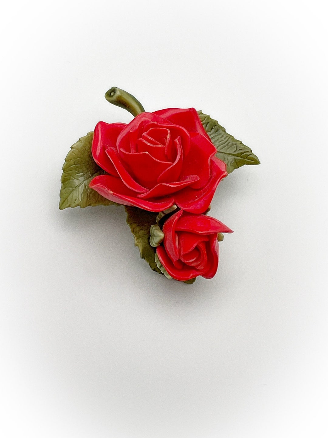 Broche en plastique roses rouges vintage - Etsy France
