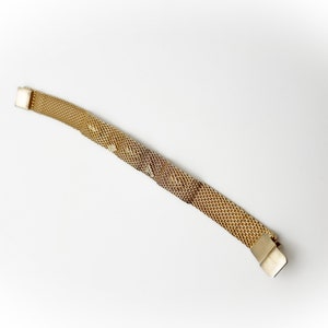 Vintage Gold Tone Metal Mesh Bracelet With Black Oval Cabochons and Heart Scroll - Etsy