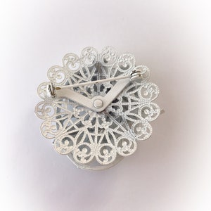 Vintage White Enamel Brooch With Multi Color Rhinestones - Etsy