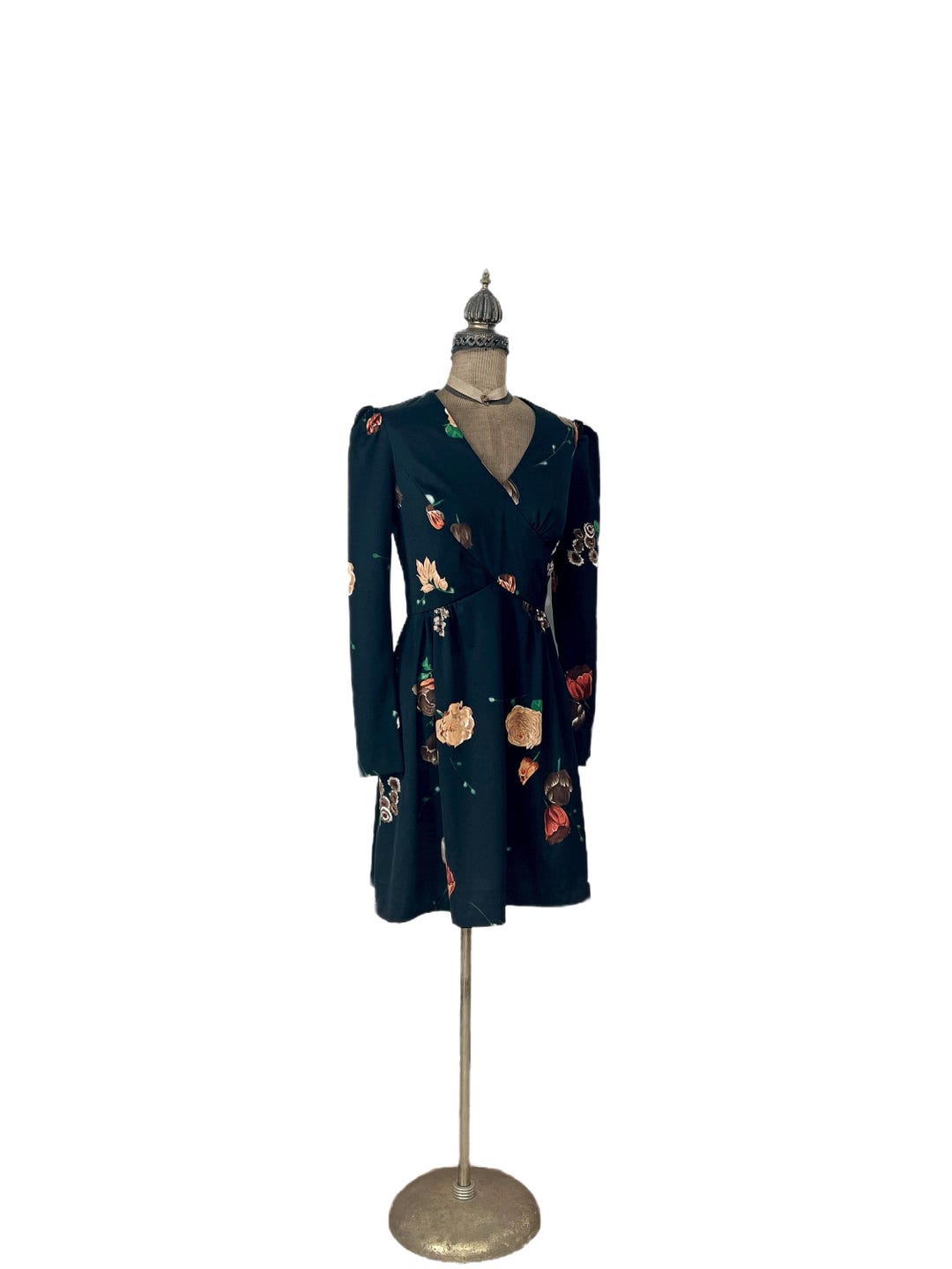 Vintage 1970s Rae Dolls San Francisco Black Nylon Dress With Flowers - Etsy