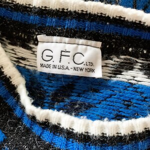 Vintage G.F.C. LTD Blue White and Black Snowflake Sweater - Etsy