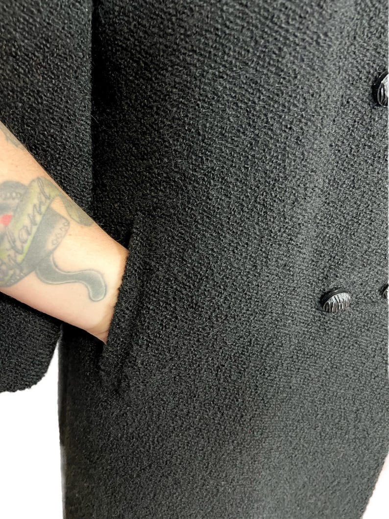 Vintage 1960s Black Coat Bon Monet by Wellington Fashions Mink Collar ...
