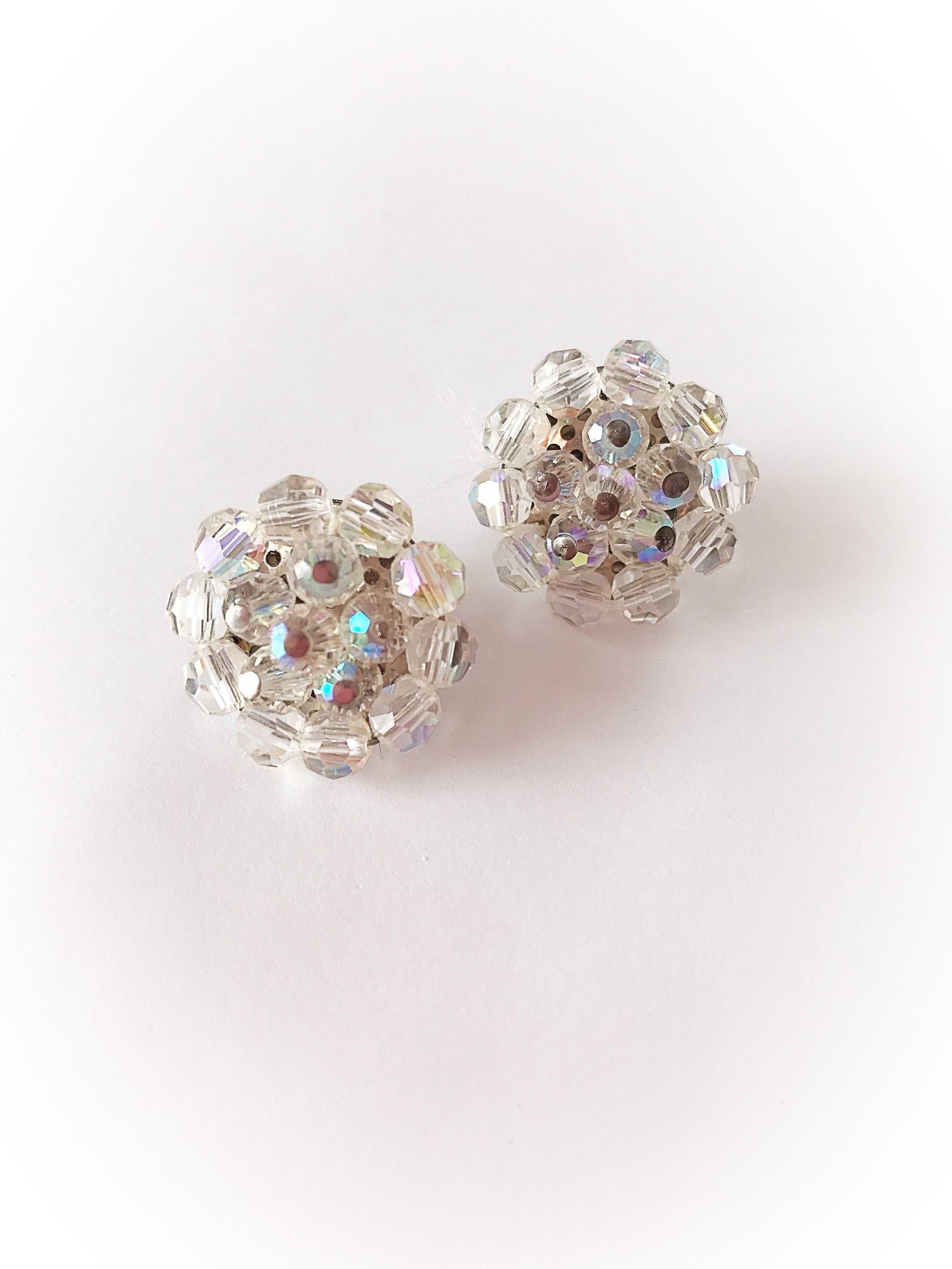 Vintage Western Germany Iridescent Faceted Cluster Bead | Etsy