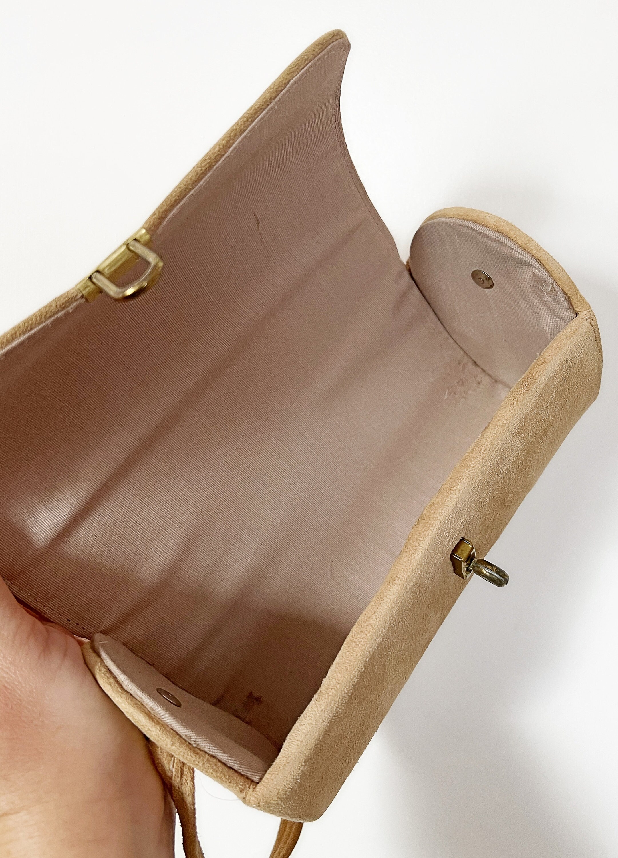 Vintage Camel Colored Suede Barrel Purse - Etsy