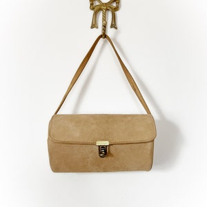 Vintage Camel Colored Suede Barrel Purse - Etsy