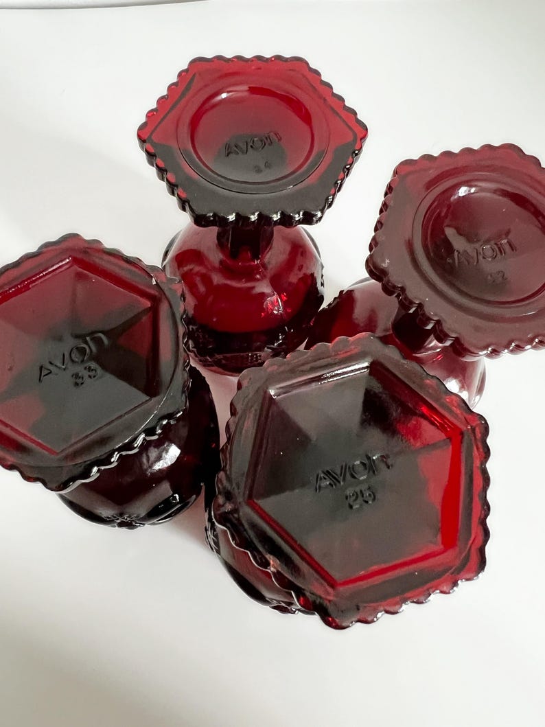 Vintage Avon Cape Cod Ruby Red Dessert Wine Glasses, Set of 4 - Etsy