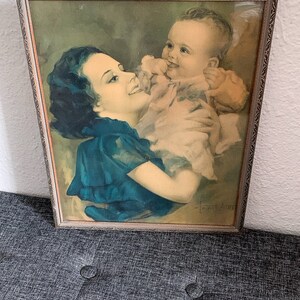 Vintage 1930s Laurette Patten Litho Mother and Child Framed Art - Etsy
