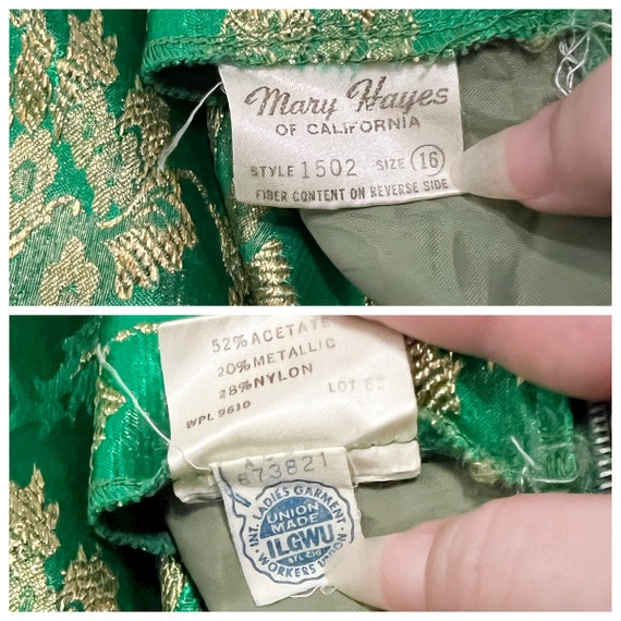 Vintage 1960s Mary Hayes of California Green and Gold… - Gem