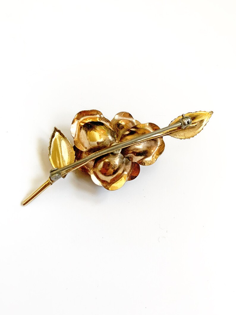 Vintage Krementz Rose Brooch | Etsy