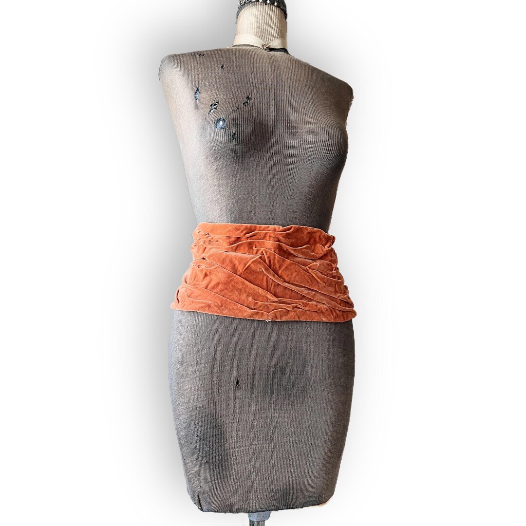 Vintage Rusty Orange Velvet Cummerbund Belt Hook and Eyelet Clasp. - Etsy